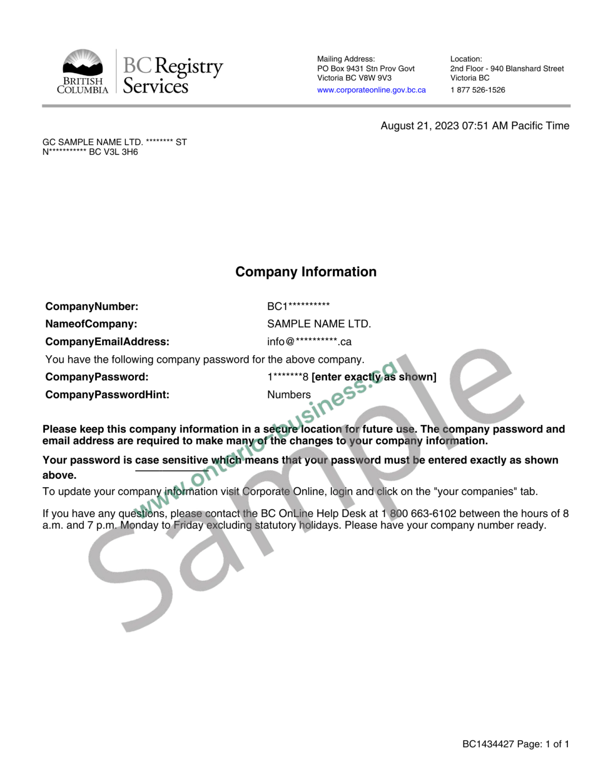 Ontario Company Key Online – Online Business Registry