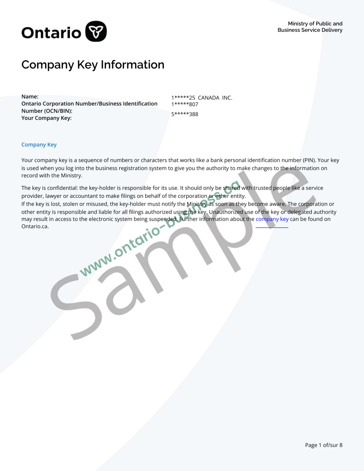 Ontario Company Key Online – Online Business Registry